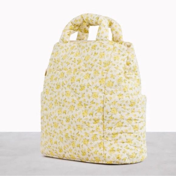 BEIS | Bags | Nwt Beis X Elsa Hosk Yellow Cream Quilted Backpack Tote ...